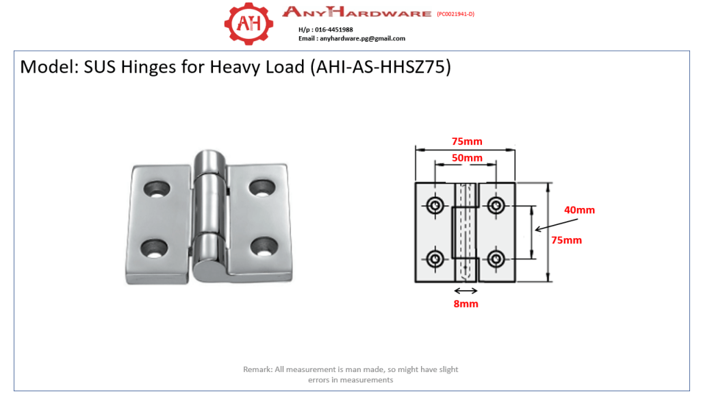 SUS Hinge for Heavy Load – Any Hardware
